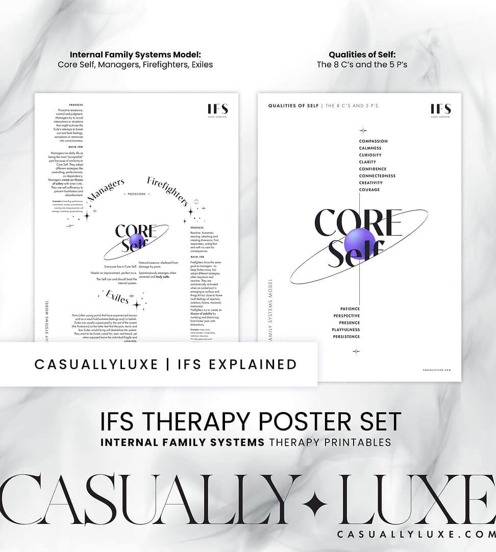 8 Cs and 5 Ps of the Core Self in IFS Therapy - Infographic