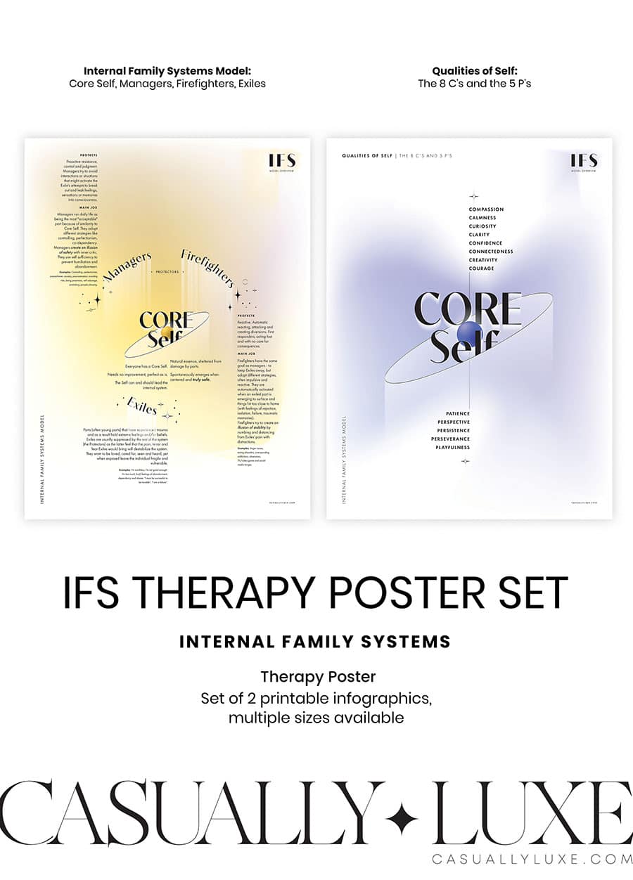 IFS Therapy Explained Printable Posters Set | Core Self's Cs & Ps